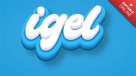 Igel Blue 3d Text Effect Generator