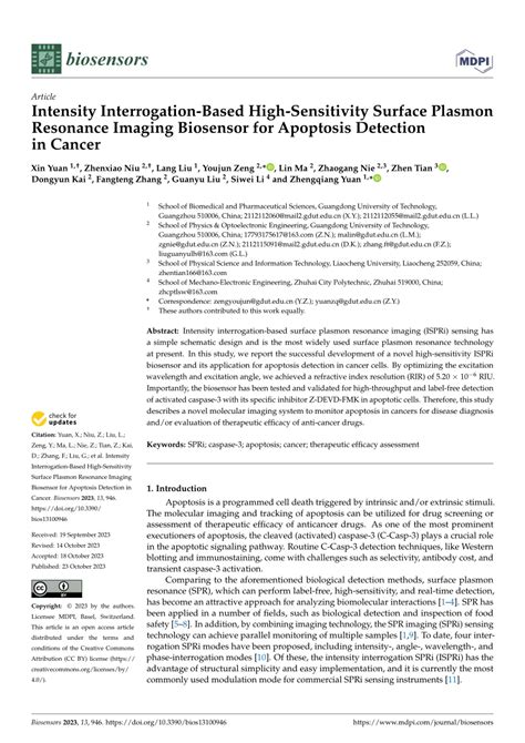 Pdf Intensity Interrogation Based High Sensitivity Surface Plasmon Resonance Imaging Biosensor