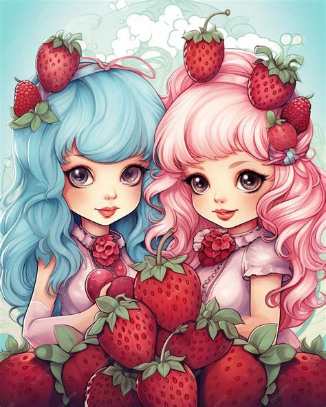 Strawberry Shortcake Cartoon Coloring Sheets Premium Ai Generated Image