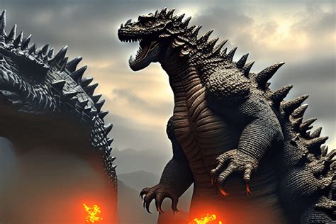 Pintura Digital Unreal Engine 5 8k Godzilla · Creative Fabrica