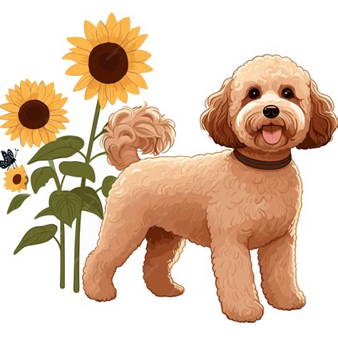 Premium Vector Cute Cockapoo Dog Cartoon Vector Style White Background