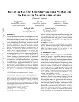 Designing Succinct Secondary Indexing Mechanism By Exploiting Column