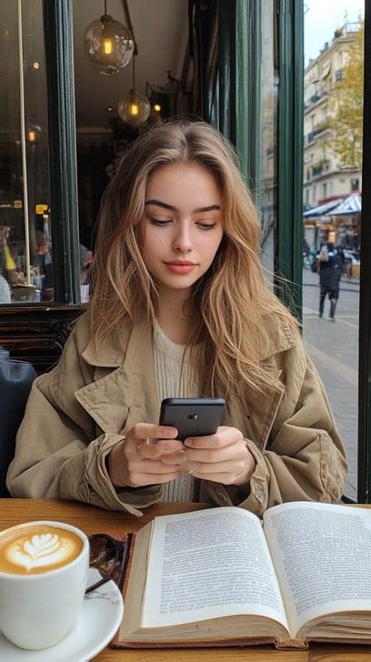 Free Café Reading Break Image Woman Café Reading Download At