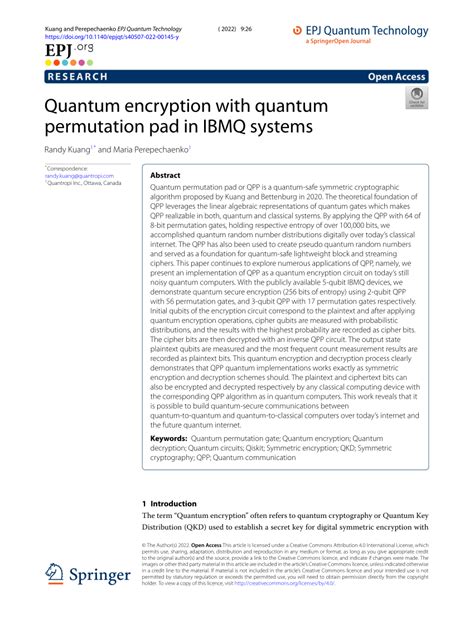 Pdf Quantum Encryption And Decryption In Ibmq Systems Using Quantum