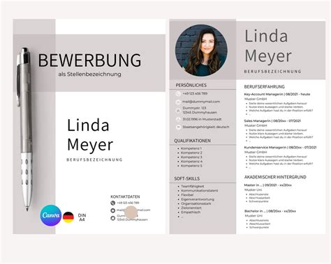 Cv Template Cv In Tabular Form Cover Page Template Cover Letter German Creative Modern Easy