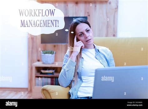 Conceptual Caption Workflow Management Word Written On The Execution