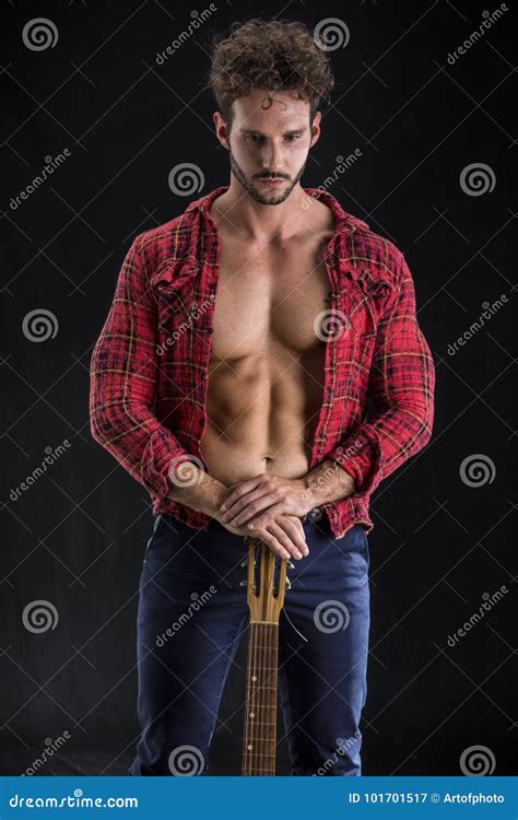 Man Playing Guitar Stock Image Image Of Casual Portrait 101701517
