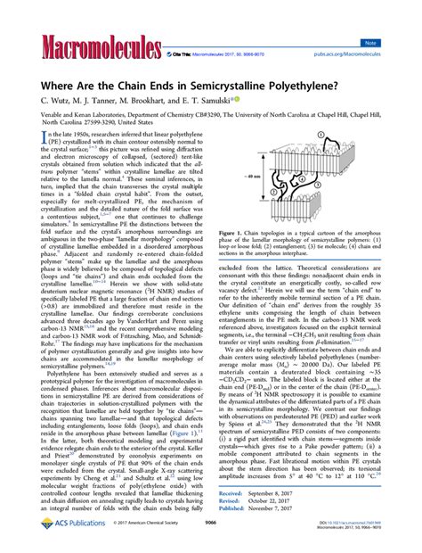 Where Are The Chain Ends In Semicrystalline Polyethylene Macromolecules