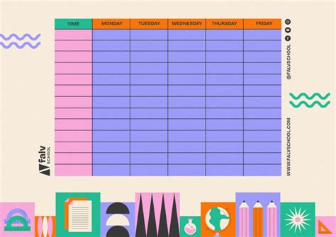 Handy Class Schedule Template With Vibrant Colors — Kapwing