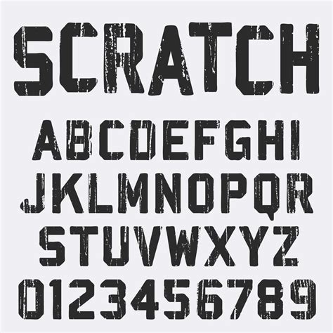 Scratched Alphabet Font Template 683899 Vector Art At Vecteezy Scratched Alphabet Font Template 683899 Vector Art At Vecteezy
