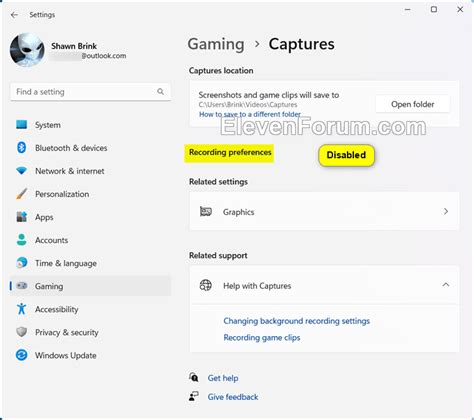 Enable Or Disable Game Recording For Captures In Windows Windows