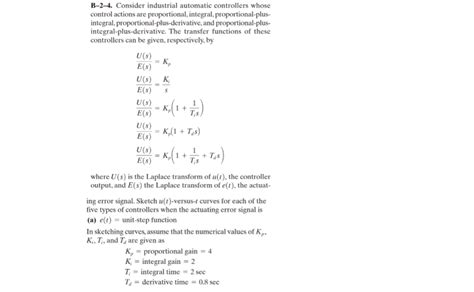 Solved B 2 4 Consider Industrial Automatic Controllers