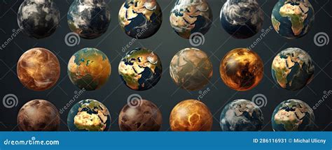 Conjunto De Mapas De La Tierra Del Planeta Stock de ilustración