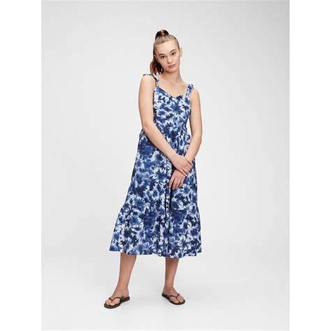 Gap Adults갭 ★갭 여성 21년 Spring★ 패턴드 슬리브리스 플라운스 원피스 Sivillage 에스아이빌리지
