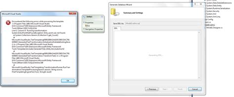 Entity Framework Cannot Generate Database From Model System