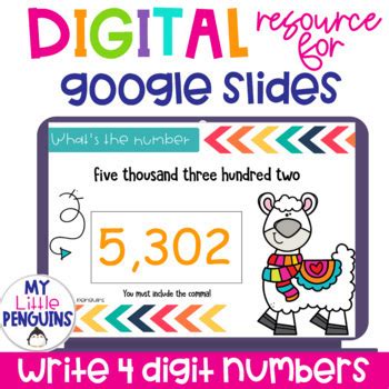 Read Write 4 Digit Numbers From Word To Standard Form Google Easel