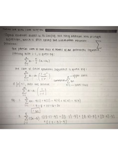SOLUTION Finding Sum Using Sigma Notation Studypool
