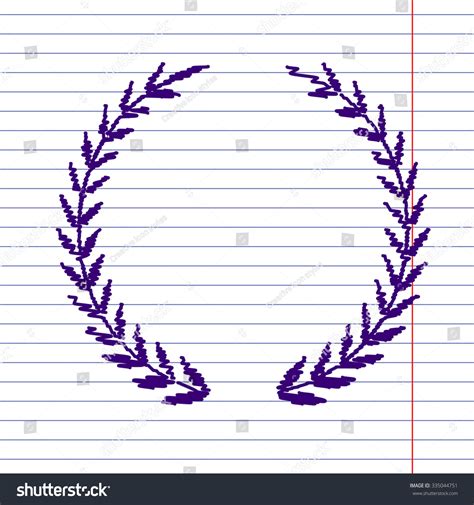 Laurel Wreath Vector Icon Pen Effect Vector De Stock Libre De