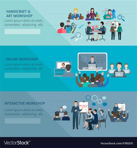 Workshop Banner Set Royalty Free Vector Image Vectorstock