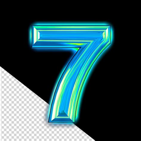 Premium Psd Blue Symbol With Glow Number