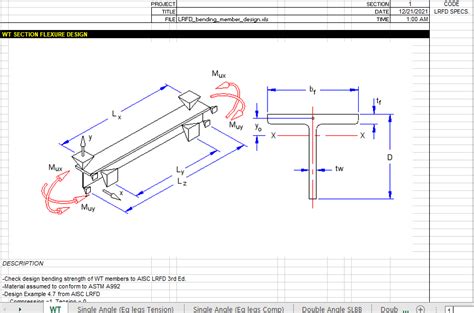 Wt Section Flexure Design Excel Sheets