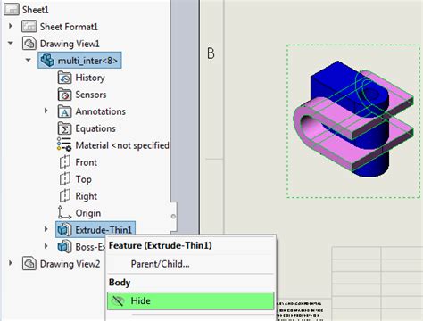 How To Control The Visibility Of A SOLIDWORKS Drawing View Body