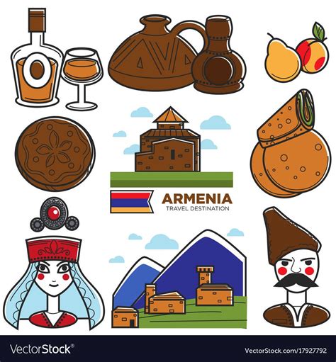 Armenia Tourism Travel Landmarks And Armenian Vector Image Armenian