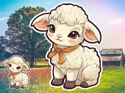 Cute Lamb Sticker Etsy
