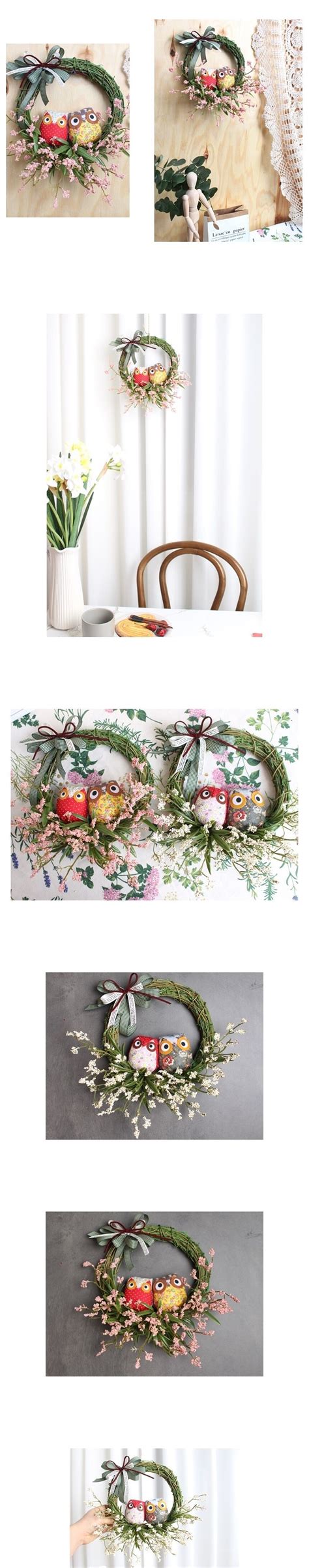 커플 부엉이 싸리 원형 리스2color 감도 깊은 취향 셀렉트샵 29cm