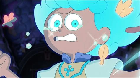 Blue Haired Cartoon Character Pointing Owl House