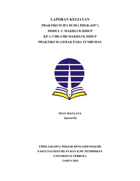 1 Laporan Kegiatan Praktikum Ipa Gerak Pada Tumbuhan Compress Laporan