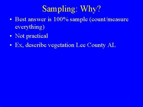 Plant Sampling Techniques Warning Lab Lectures Included On