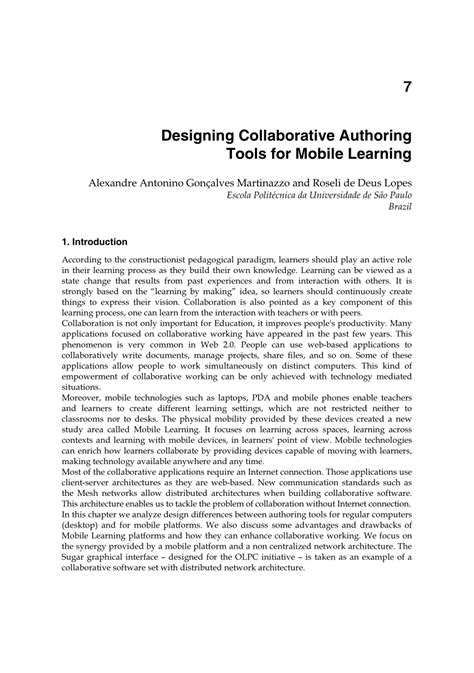 pdf designing collaborative authoring tools for mobile learning