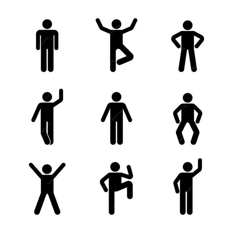 Premium Vector Man People Various Standing Position