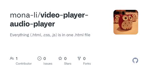 GitHub Mona Li Video Player Audio Player Everything Html Css Js Is In One Html File