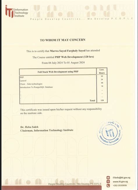 Php Fullstackdevelopment Webdevelopment Laravel Postgresql Iti Learningjourney Marwa Sayed