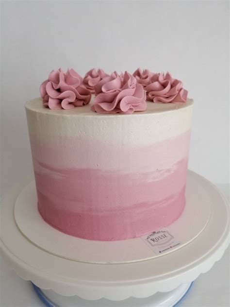 Pink Ombré Cake White Birthday Cakes Birthday Cakes For Teens Creative Birthday Cakes