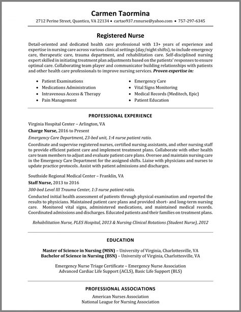 Nursing Resume Examples Writing Guide Artofit