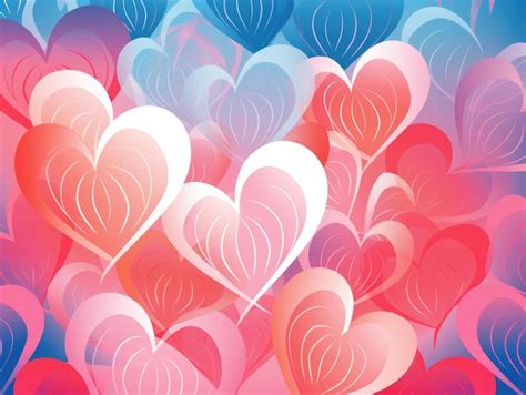 Radiating Heart Patterns Design A Background With Heart Shapes