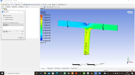 Water Flow Simulation Of T Joint Pipe In Ansys Cfx Designmodeler Workbench Tutorial Hindi