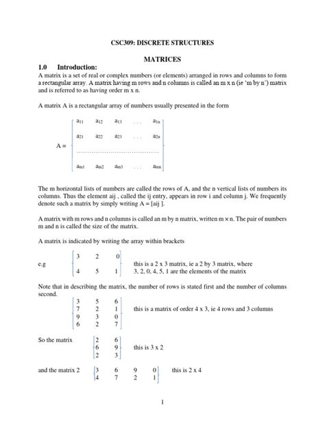 Csc 309 Pdf Matrix Mathematics System Of Linear Equations