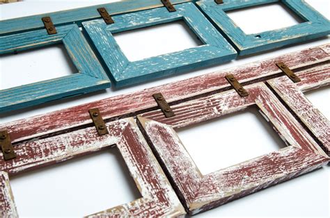 Set Of 2 Barnwood Collage Rustic Frames 3 5x7 Multi Opening