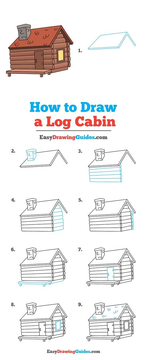 How To Draw A Log Cabin Really Easy Drawing Tutorial Drawing