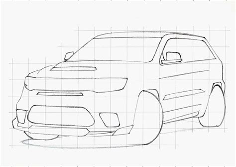 How To Draw A Jeep Grand Cherokee Trackhawk Simple Step By Step Tutorial
