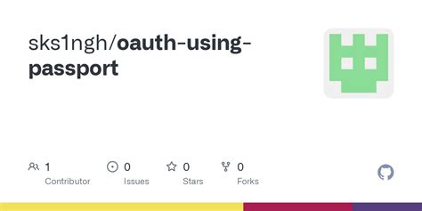 GitHub Sks Ngh Oauth Using Passport