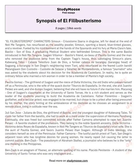 Chapter 10 El Filibusterismo Summary Tagalog