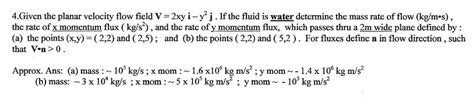 solved given the planar velocity flow field v 2xy i y 2