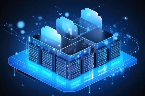 Big Data Center Concept With Cloud In A Network Created With Generative