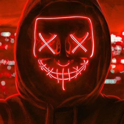Køb Halloween LED Maske Rød til kun kr Temashop dk