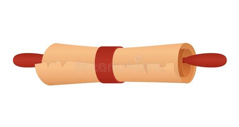 Vintage Closed Parchment Scroll Ancient Treasure Map Antique Message Stock Vector